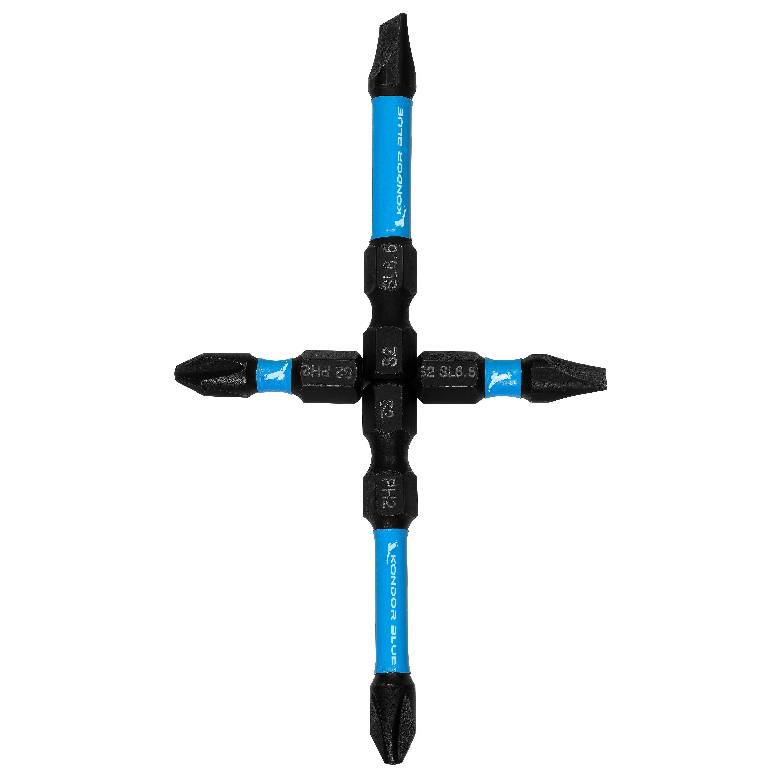 4 Pack Philips and Flat heads in both sizes BIT PACK – Kondor Blue