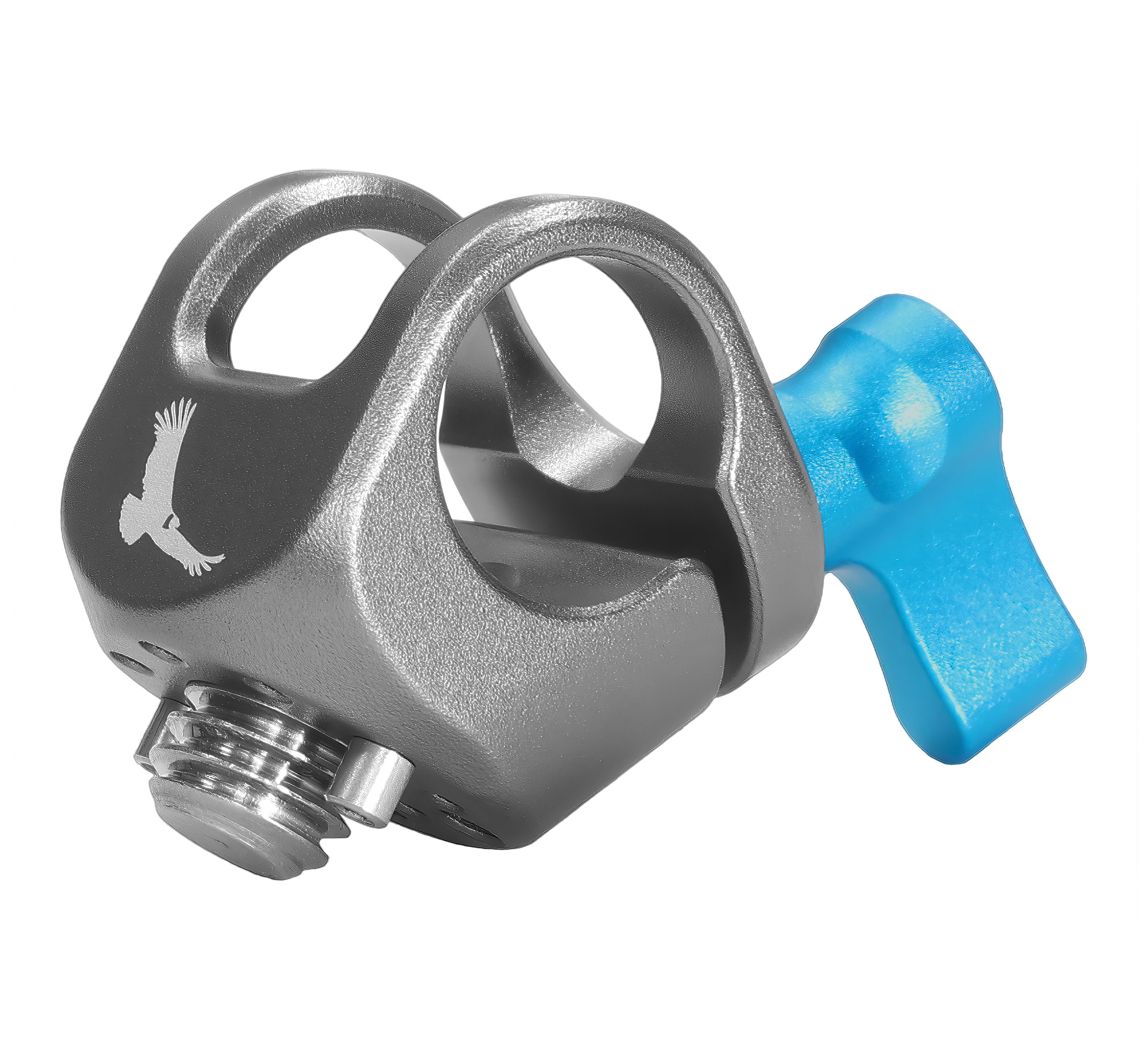 Rosette To Perpendicular 15mm Rod Clamp - Aluminum | Kondor Blue