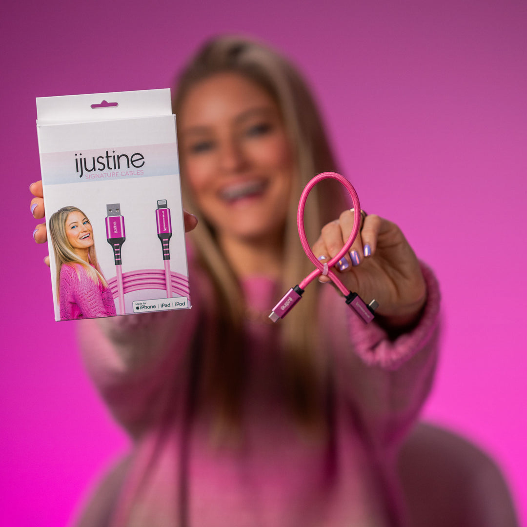 The iJustine Signature Pink Cables Collection | Kondor Blue