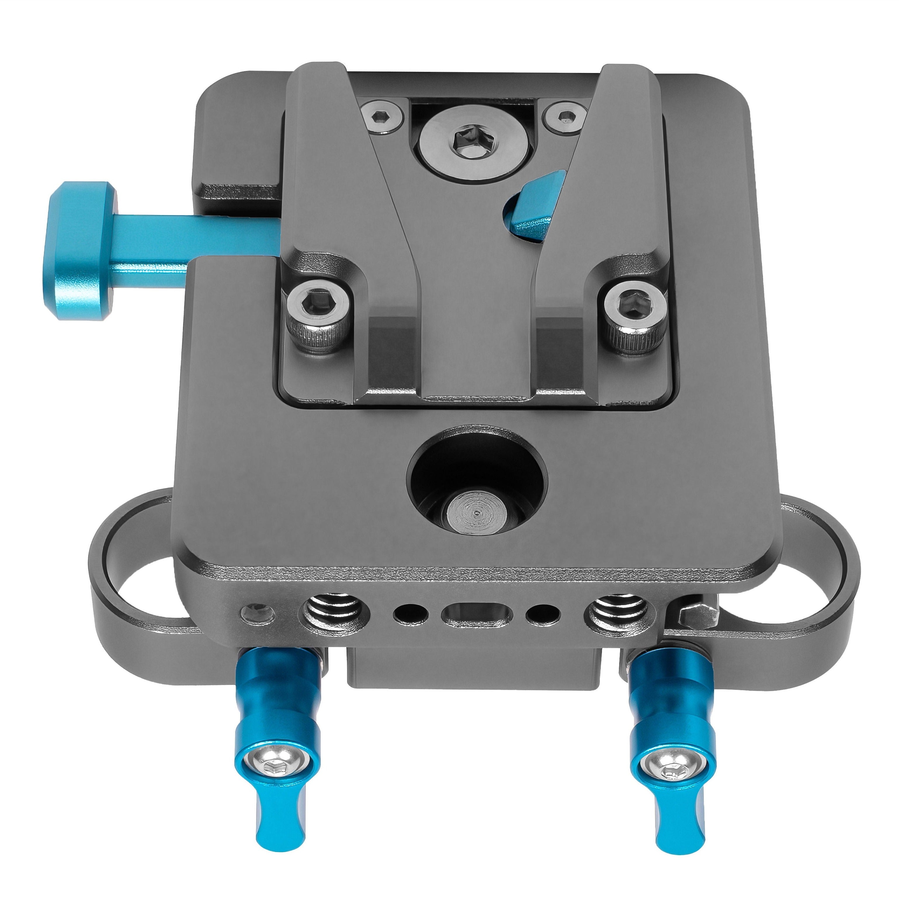 Mini V-Mount Battery Plate with Dual 15mm Rod Block – Kondor Blue